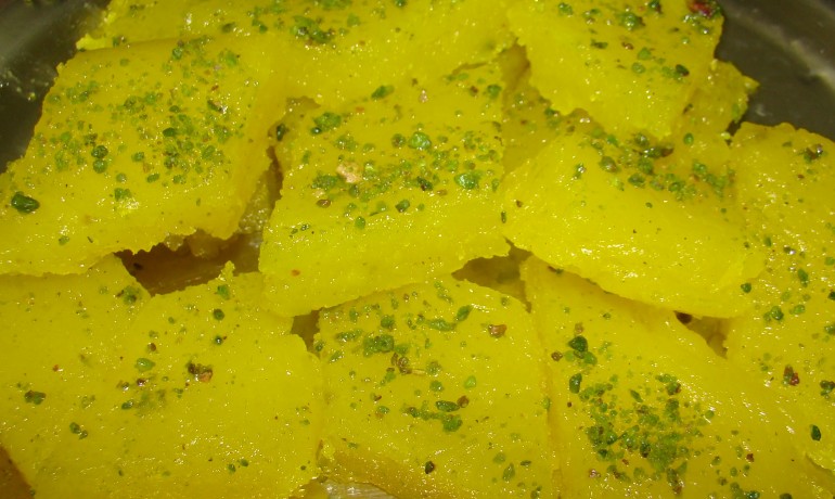 Masghati (starch and rose fudge) : Ziba Kitchen ( Dast Pukht Afghani)