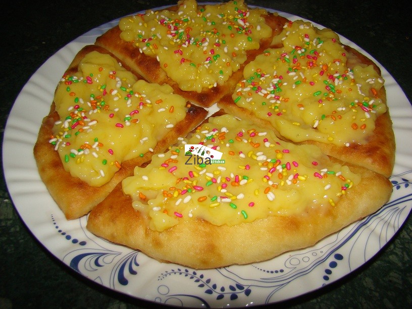 Dessert Custard Pizza : Ziba Kitchen ( Dast Pukht Afghani)